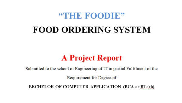 Food Ordering System Project Report - All in one - Dinkar Solution #1 ...