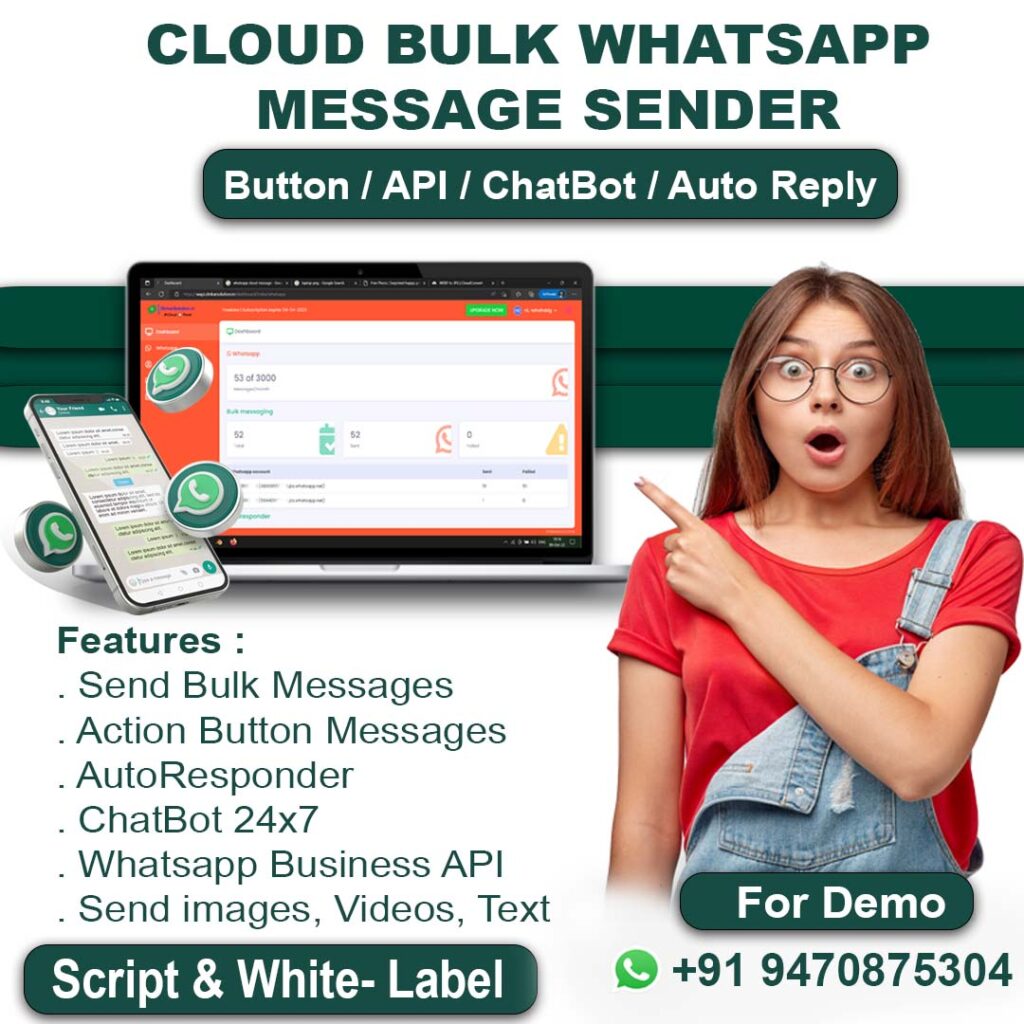 Cloud WhatsApp Sender with Button, Chatbot and Whatsapp API